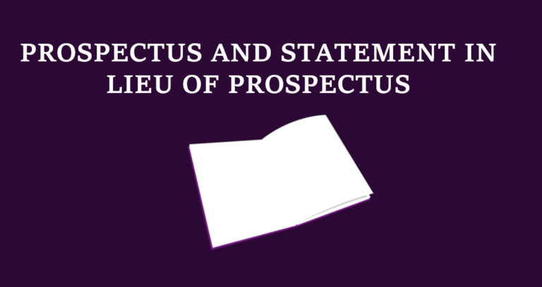 PROSPECTUS AND STATEMENT IN LIEU OF PROSPECTUS - Legal Vidhiya