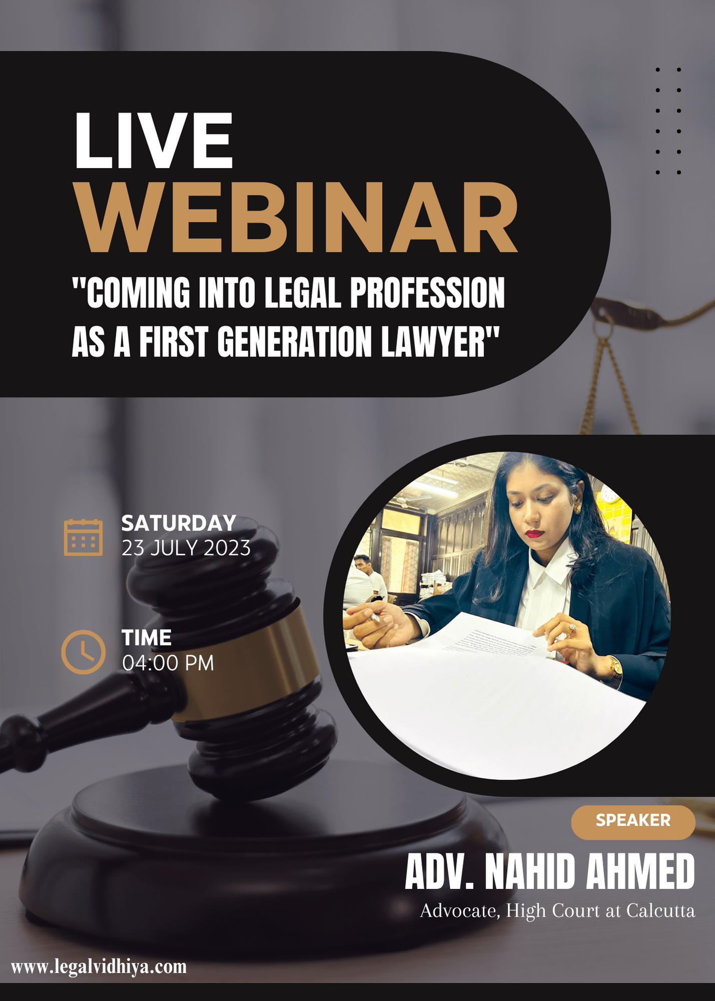 Live Webinar: “COMING INTO LEGAL PROFESSION AS A FIRST-GENERATION ...