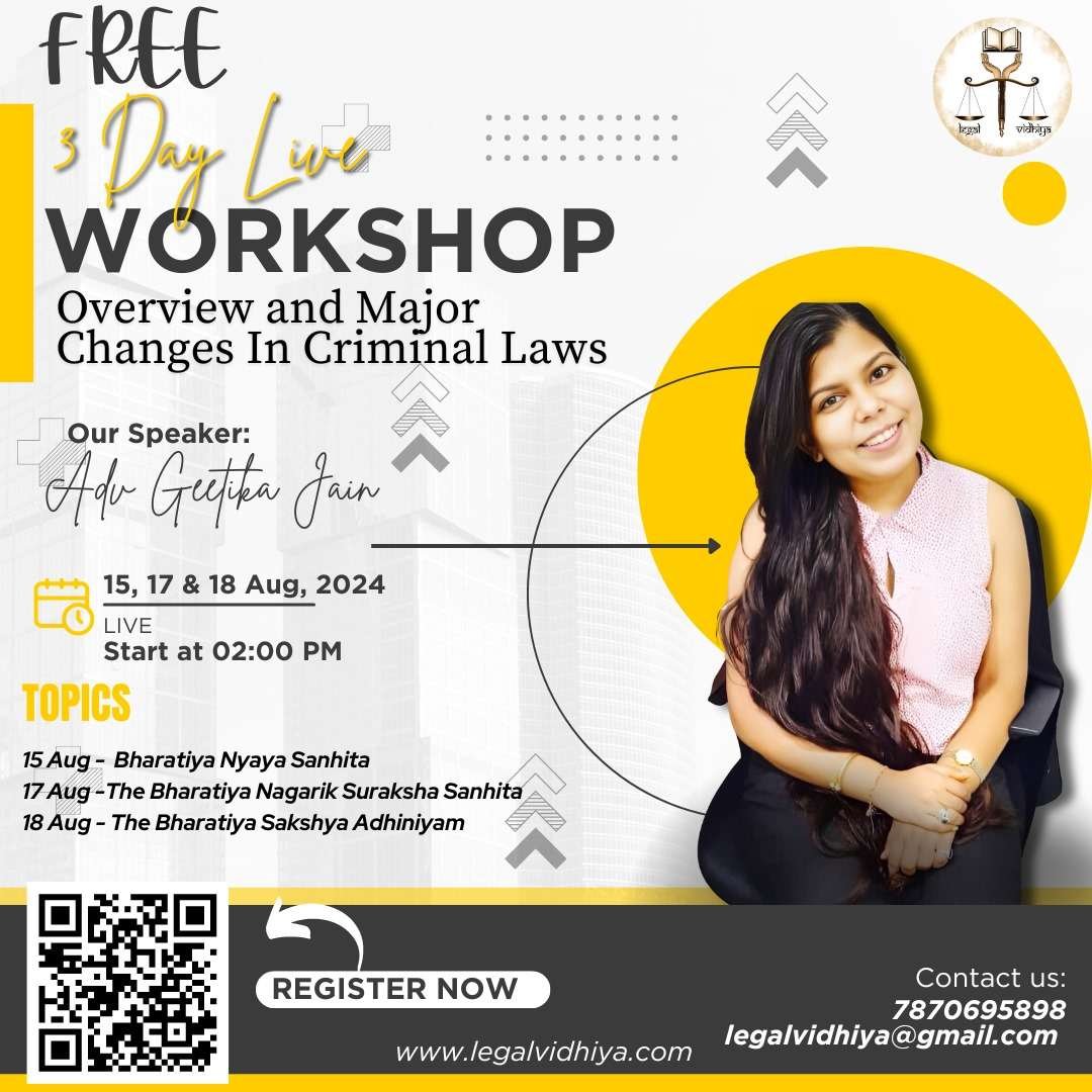 FREE LIVE WORKSHOP ON OVERVIEW & MAJOR CHANGES IN CRIMINAL LAWS [15,17 ...