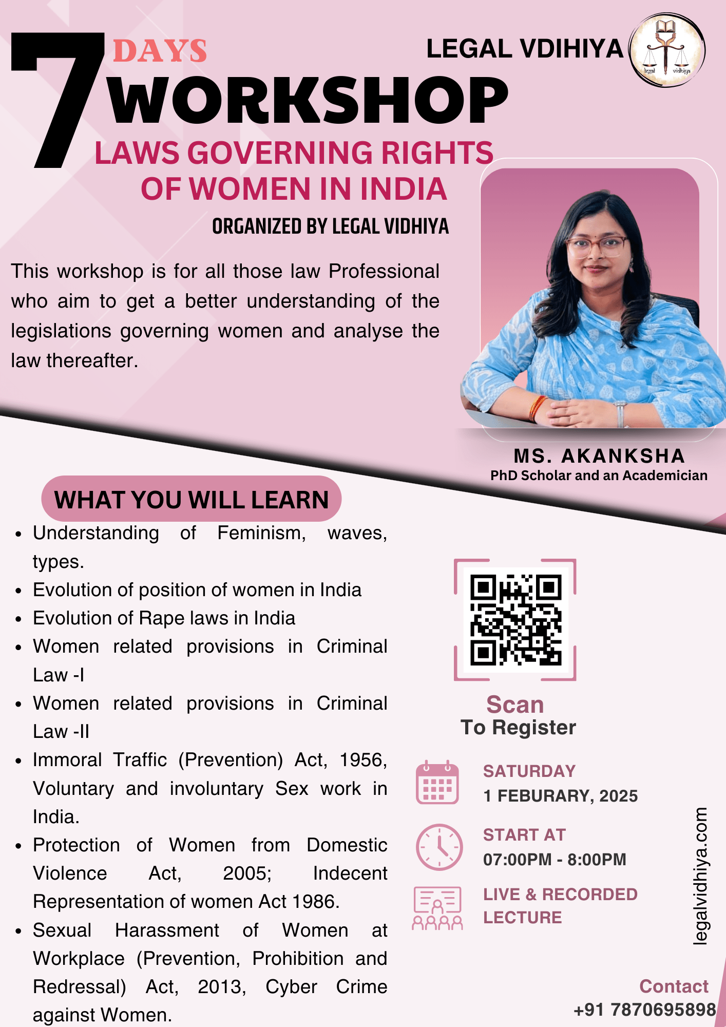 WORKSHOP ON LAWS GOVERNING RIGHTS OF WOMEN IN INDIA BY LEGAL VIDHIYA [1 ...