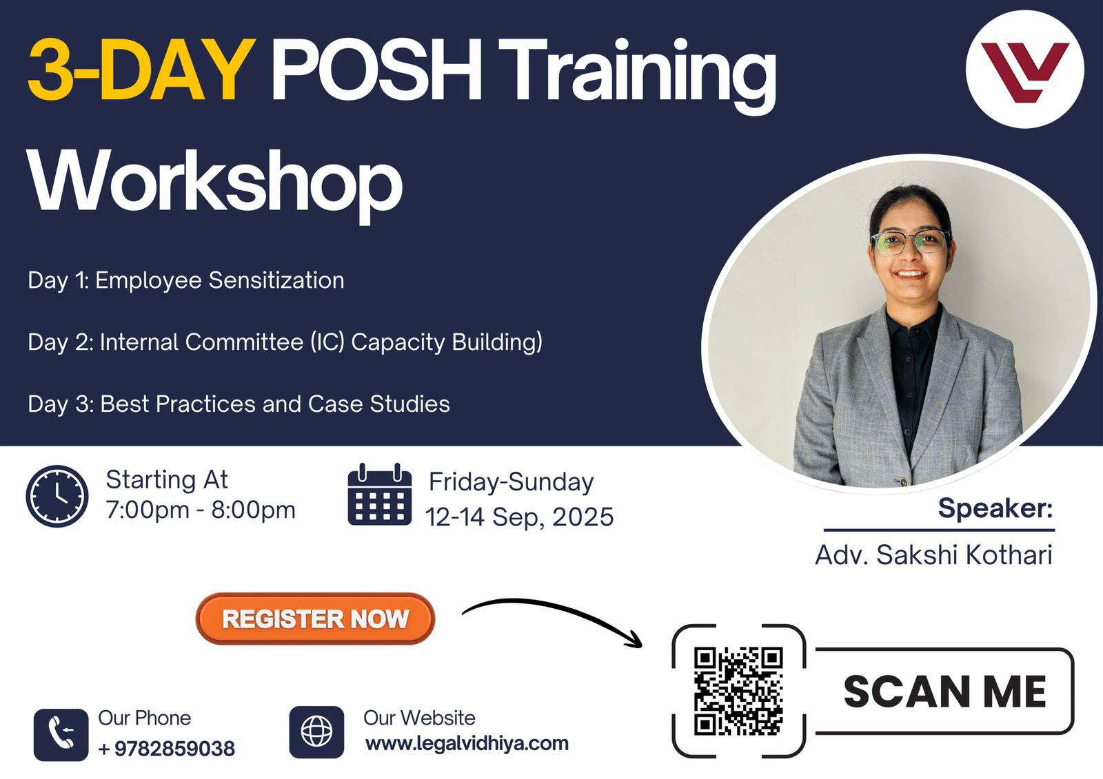 3-Day Workshop on POSH Training by Legal Vidhiya [12 – 14 September ...