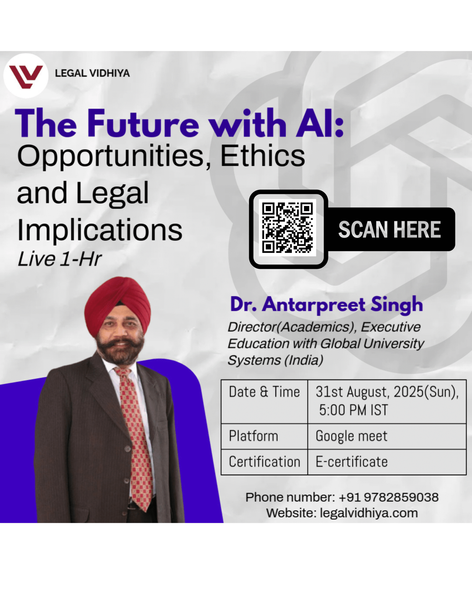 Free Live Webinar on The Future with AI: Opportunities, Ethics and Legal Implications by Legal ...