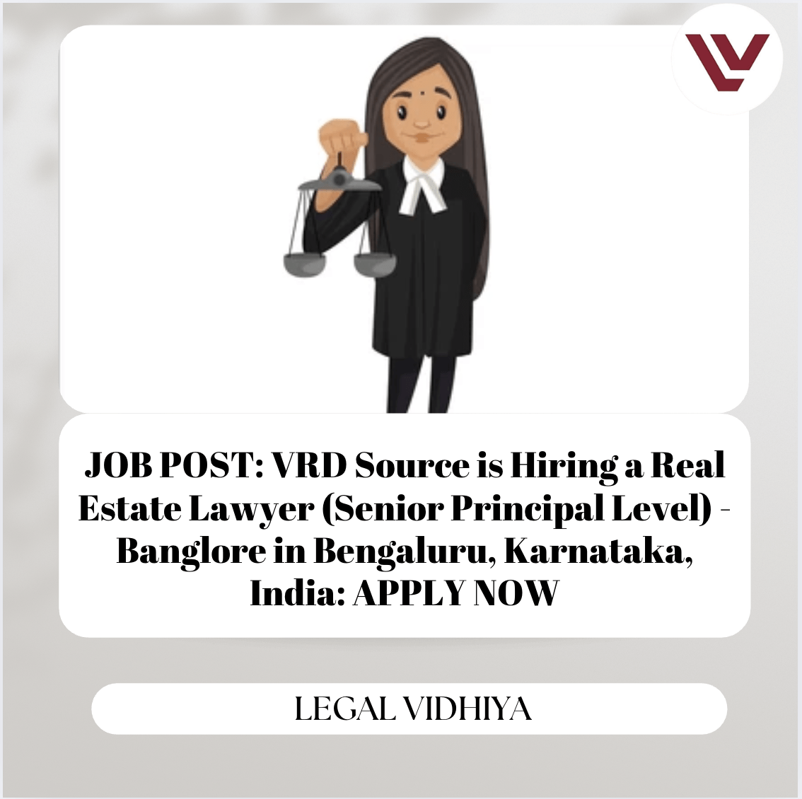 JOB POST: VRD Source is Hiring a Real Estate Lawyer (Senior Principal ...